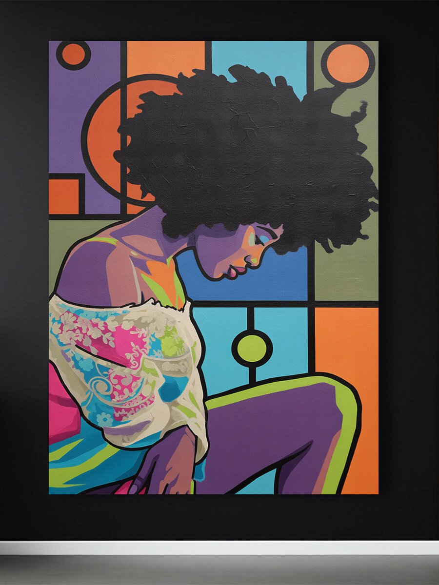 Картина интерьерная - "Стильные девушки в купальниках, бикини, яркий дизайнерский арт на стену в спальню для мужчины" , 40х60 см.