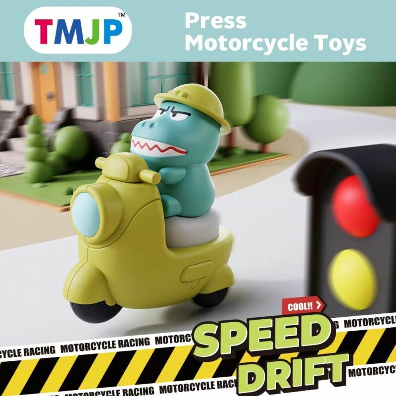 Инерционная игрушка-каталка MOTO, зелёная: детская машинка с 2 цыплятами, нажимной механизм, без батареек, 8.7x9.7x9 см, для детей от 1 года