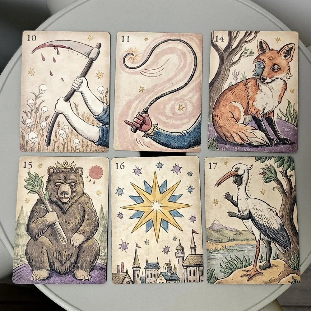 Карты Таро Lenormand Della Luna, 36 карт, классический формат, Красный, лиловый, Картон — фото 1