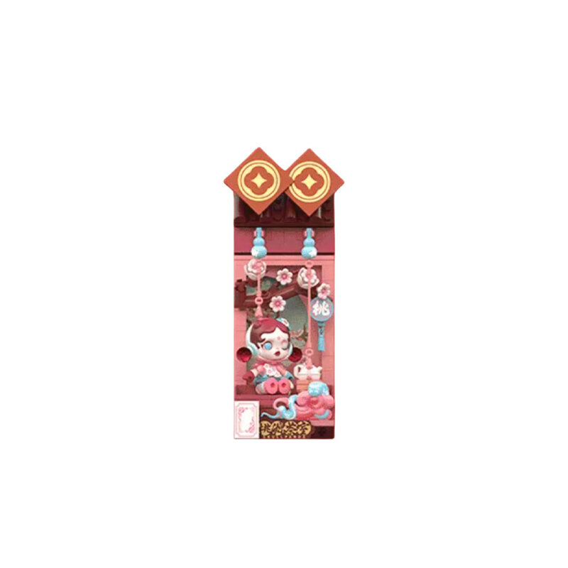 Конструктор унисекс POP MART, Серия Фортуна, 12 слепых коробок, Confirmed-Hidden Style-Skullpanda Peach Blossom Tea House (Open)