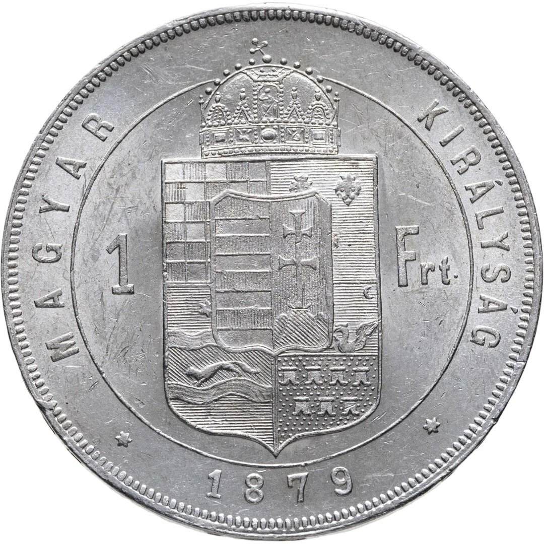 Венгрия 1 форинт forint 1879, Серебро 900, в сохранности UNC
