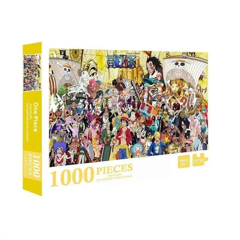 Пазл One Piece 1000 деталей, 75x50 см большой набор для сборки и декора, идеален для фанатов аниме, семейных вечеров и творческого хобби