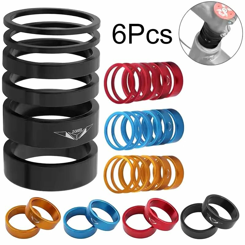 Проставочное кольцо для рулевой колонки 28,6 мм, алюминиевое, для регулировки высоты выноса, набор прокладок