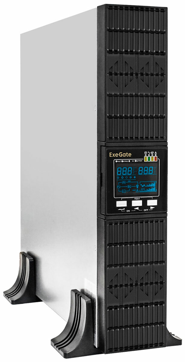 Источник бесперебойного питания ExeGate ULS-1000. LCD. AVR.1SH.2C13. USB. RS232. SNMP.2U