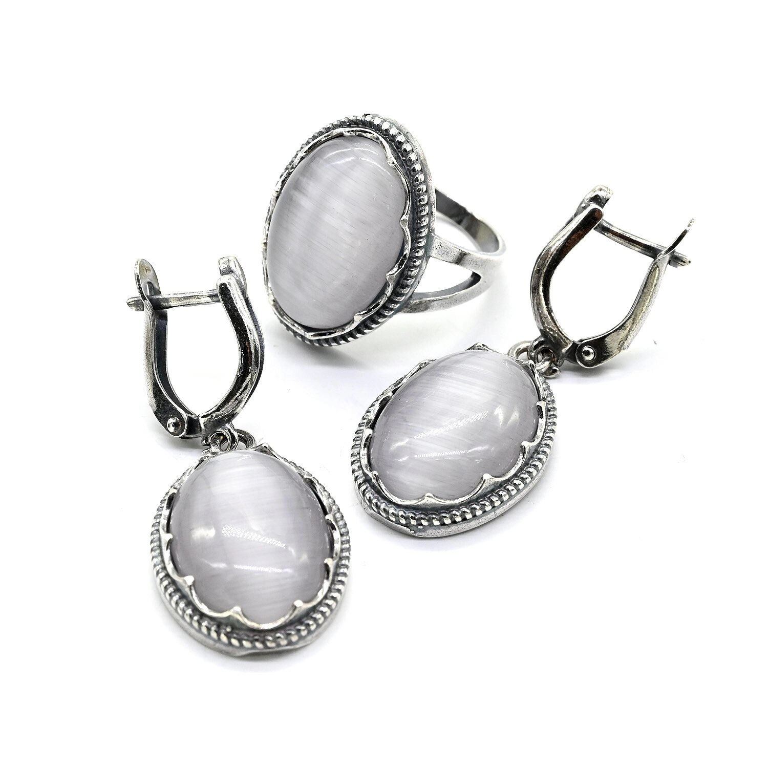 Комплект бижутерии: кольцо, кошачий глаз