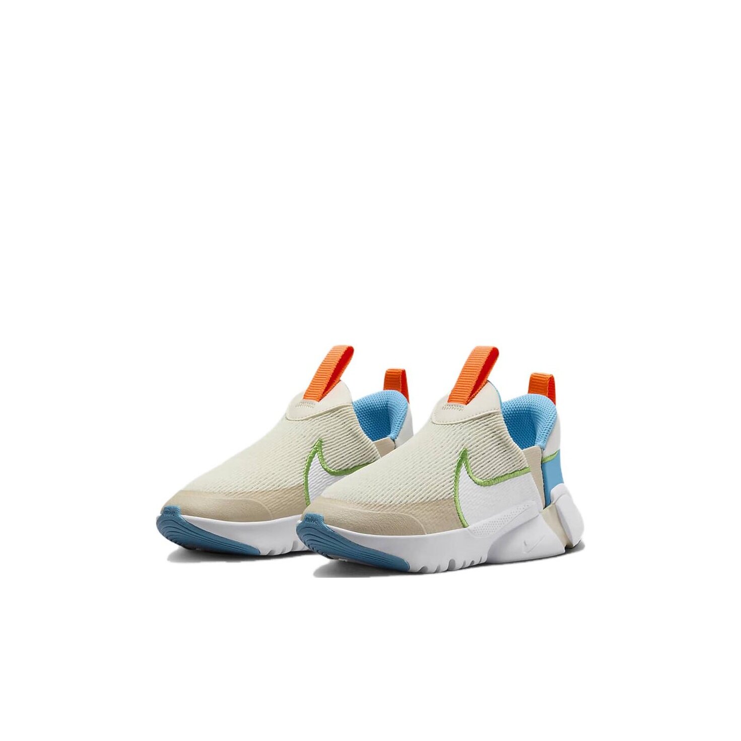 Кроссовки NIKE Flex Plus, размер EU 35 стопа (22CM), белый/зеленый/синий — фото 1