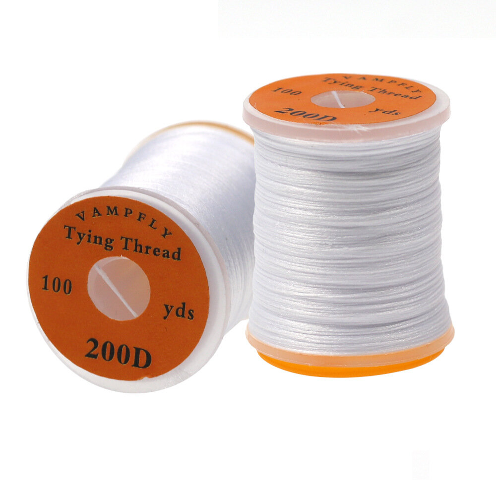 200D Fluorescent Color Fly Fishing Tie Line with Hair Hook Tie Line Fly Tie Line Manual Tie Hook Recommendation (White)