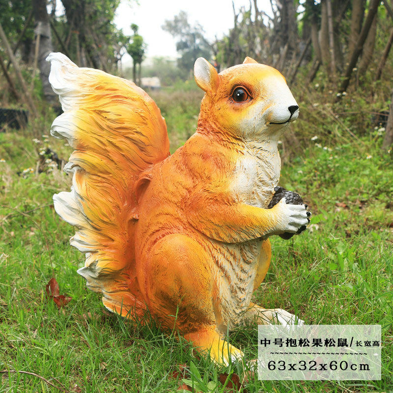 Наружный искусственный орнамент белки из смолы для сада и двора, маленькая скульптура животного, декор для сада и ландшафта, маленький элемент
