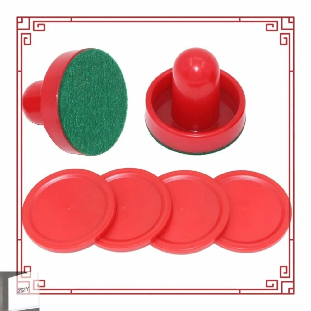 Эксклюзивный комплект для аэрохоккея: 2 биты 95 мм, 4 шайбы