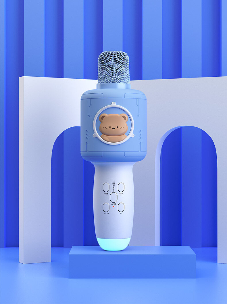 Специализированный микрофон и динамик, интегрированный микрофон для домашнего караоке, беспроводной Bluetooth, детский семейный KTV, перезаряжаемый