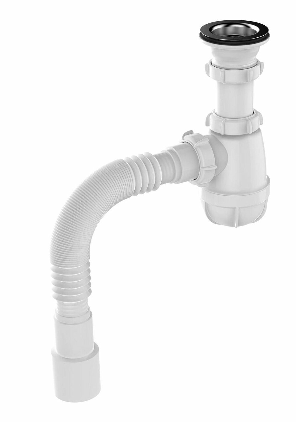 Сифон для кухонной мойки 1 1/2"х40 с метал решеткой, гидрозатвор 40х40/50, полипропилена.