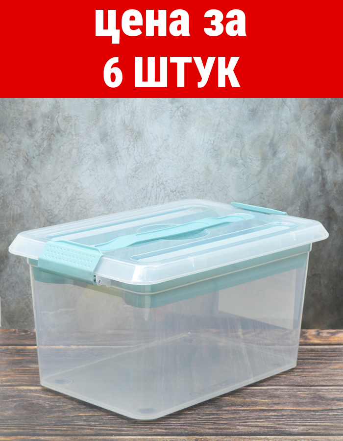 Комплект 6 шт, Контейнер для хранения 10л с вкладышем "Smartbox"