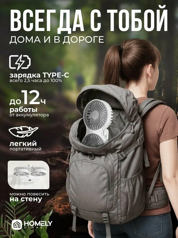 Портативный вентилятор Air Cooler fan_ventprtb_FAOFWVSURPYIIS, белый, серый