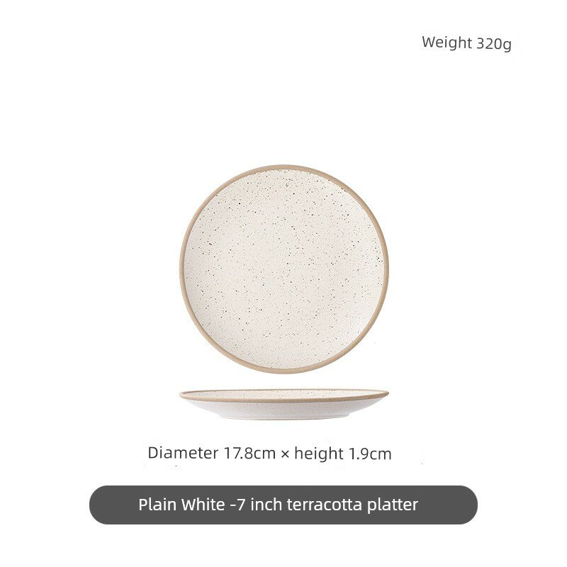 Керамическая плоская тарелка Pure White 7 дюймов ручная работа для дома