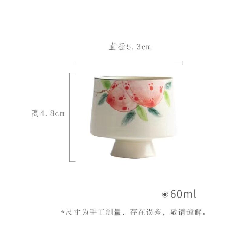 Розовый ручной росписью на день рождения персиковый чайник ручной работы в стиле миджи керамический чайник ручной