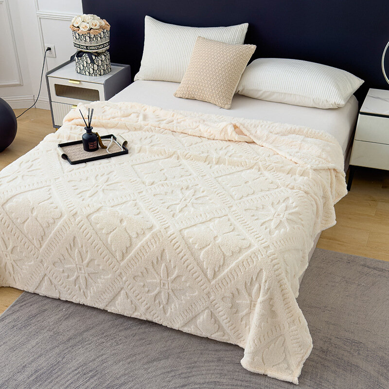 2026 Новейшее двустороннее бархатное одеяло из облачного норкового бархата, фланелевое мягкое хлопковое бархатное жаккардовое многофункциональное одеяло, плед, подарок, оптовая продажа