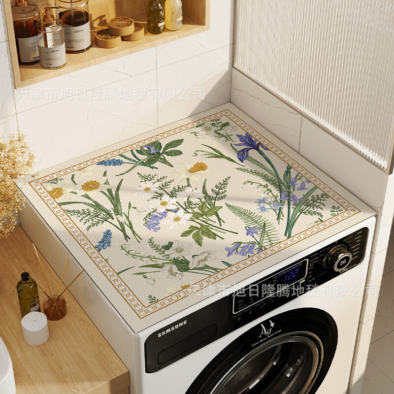 Легкий роскошный чехол для стиральной машины, чехол для холодильника, водонепроницаемый, солнцезащитный, кожаный коврик без стирки, коврик для прикроватной тумбочки