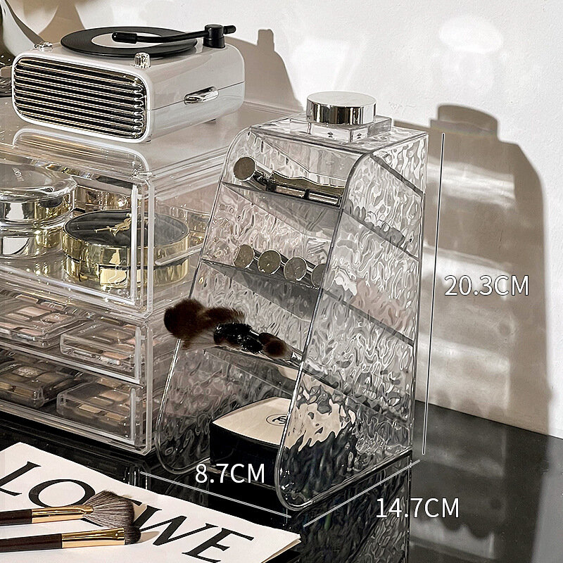⭐Коробка для хранения кистей для макияжа, наклонная настольная шкатулка для украшений, коробка для хранения косметики, высококачественный акриловый органайзер⭐