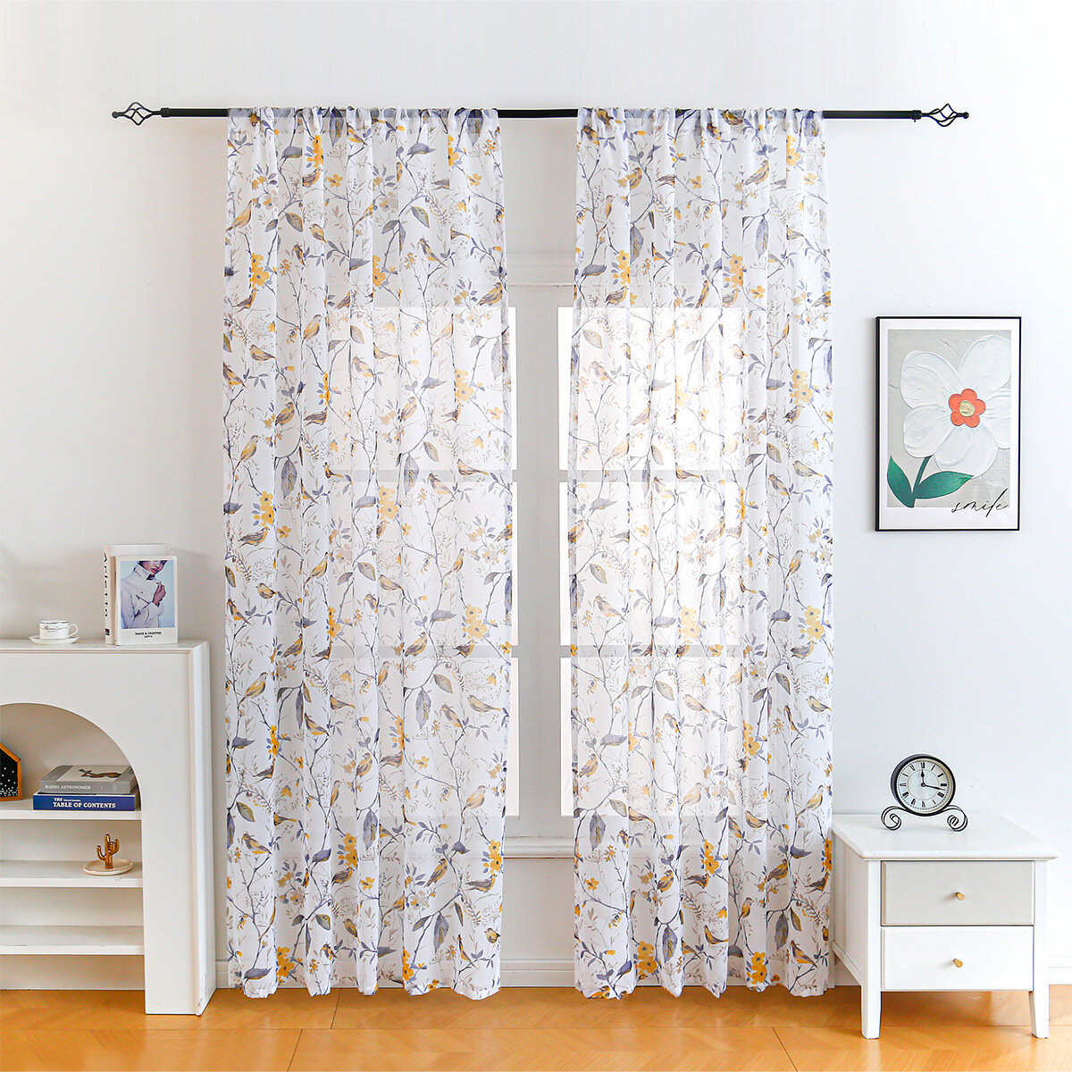 Фабрика внешней торговли трансграничная американская идиллически односторонняя растительная печать шторы