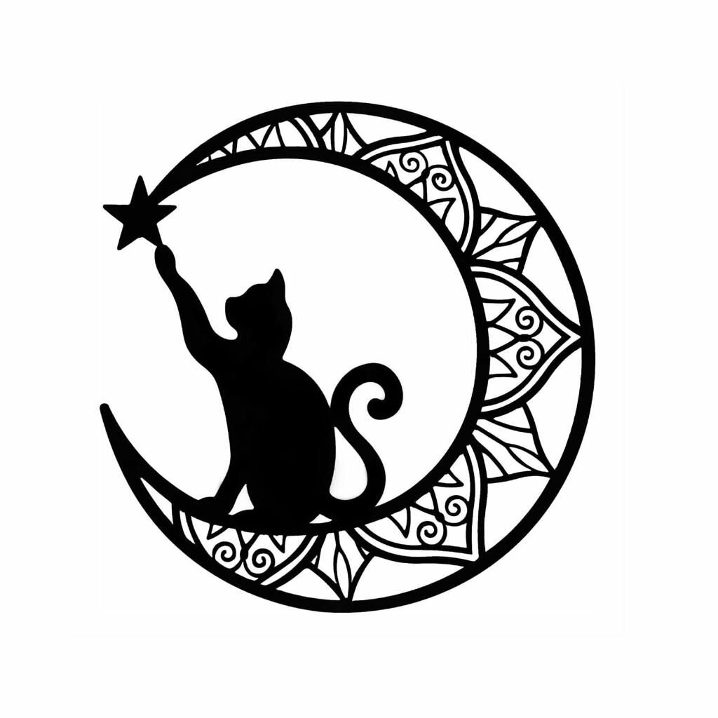 Кованый декор "Кот" для интерьера, - B