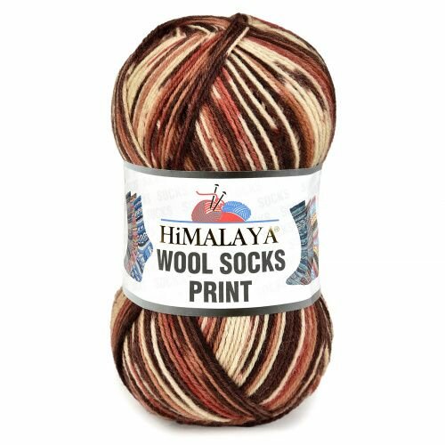 Пряжа Himalaya Wool Socks print S49-05 ( 1 моток, 100г/400м)