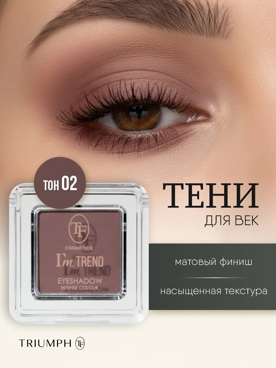 Тени для век TF cosmetics Eyeshadow Intense Colour I'm Trend matte, тон 02 Коричневый трюфель / Brown truffle