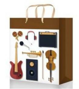Подарочный пакет MILAND "Аксессуары музыканта", глянцевый, 14х20х6,5см, 7шт в упаковке