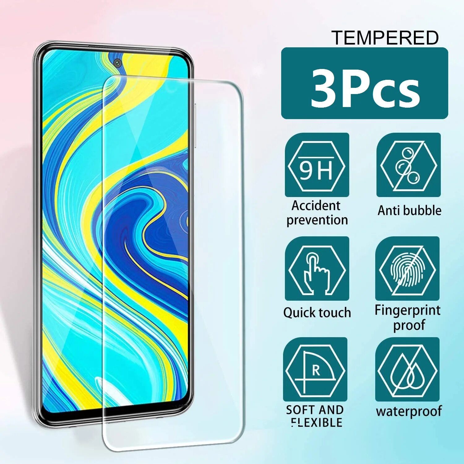 3 шт. 9D закаленное стекло для Xiaomi Redmi Note 9S 9 Pro Max 5G Защитная Redmi Note 9 Pro Max