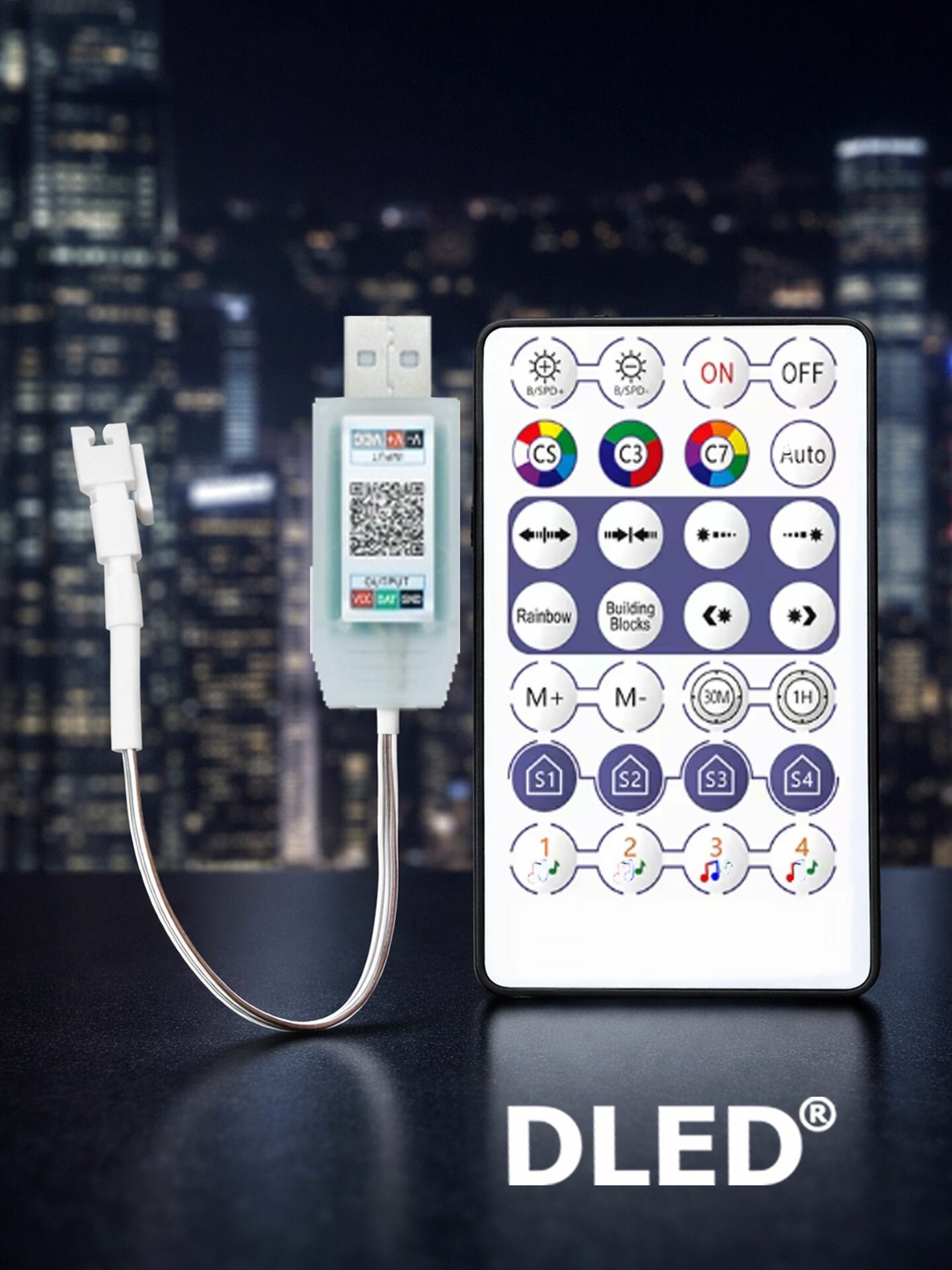 LED контроллер USB Bluetooth Music с пультом для адресной RGB-ленты DC 5V, WS2811, WS2812B, 2815