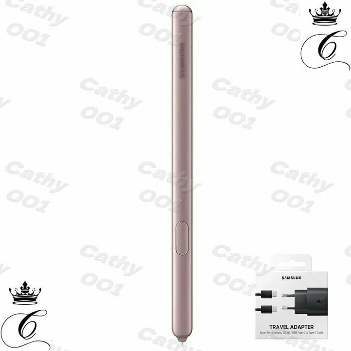 Стилус для планшета Samsung S Pen Tab S6 LITE, Розовый(простая упаковка) + зарядное устройство 25 Вт, черный или белый комплект