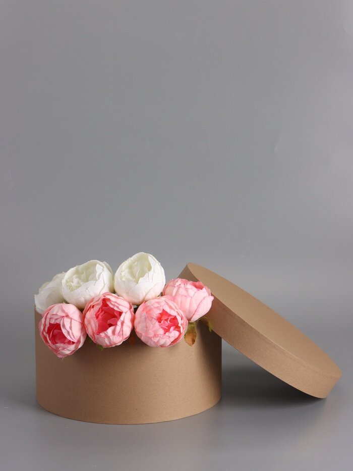 Коробка круглая подарочная, крафт, 30×15 см