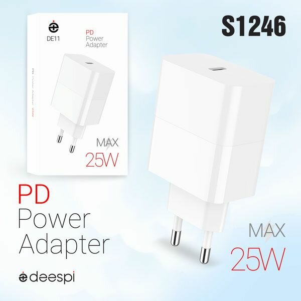 Сетевое зарядное устройство для телефона deespi DE11 PD25W White / Зарядка для Andoid и Iphone / Блок питания
