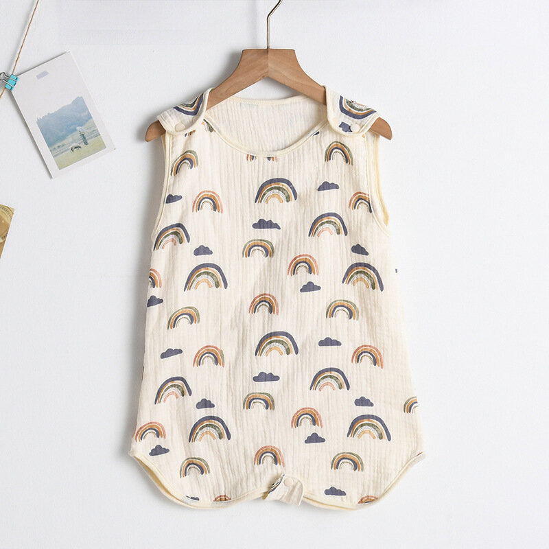 Спальный мешок для новорожденных, детский спальный мешок из марли, тонкое анти-ударное одеяло для детей весной и летом, универсальные пижамы для детей на все сезоны