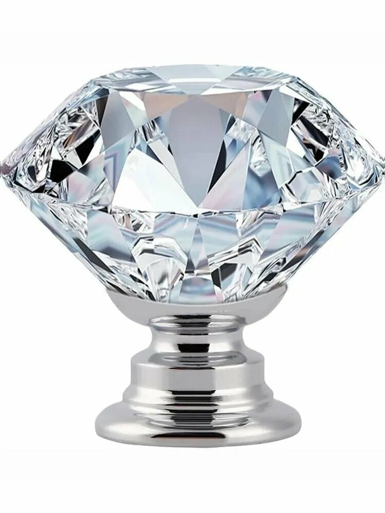 LAMIRO 12 шт. Прозрачные стеклянные ручки для шкафов с серебристым алмазным рисунком, мебельные ручки для ящиков и кухонных шкафов, кнопки для дверей