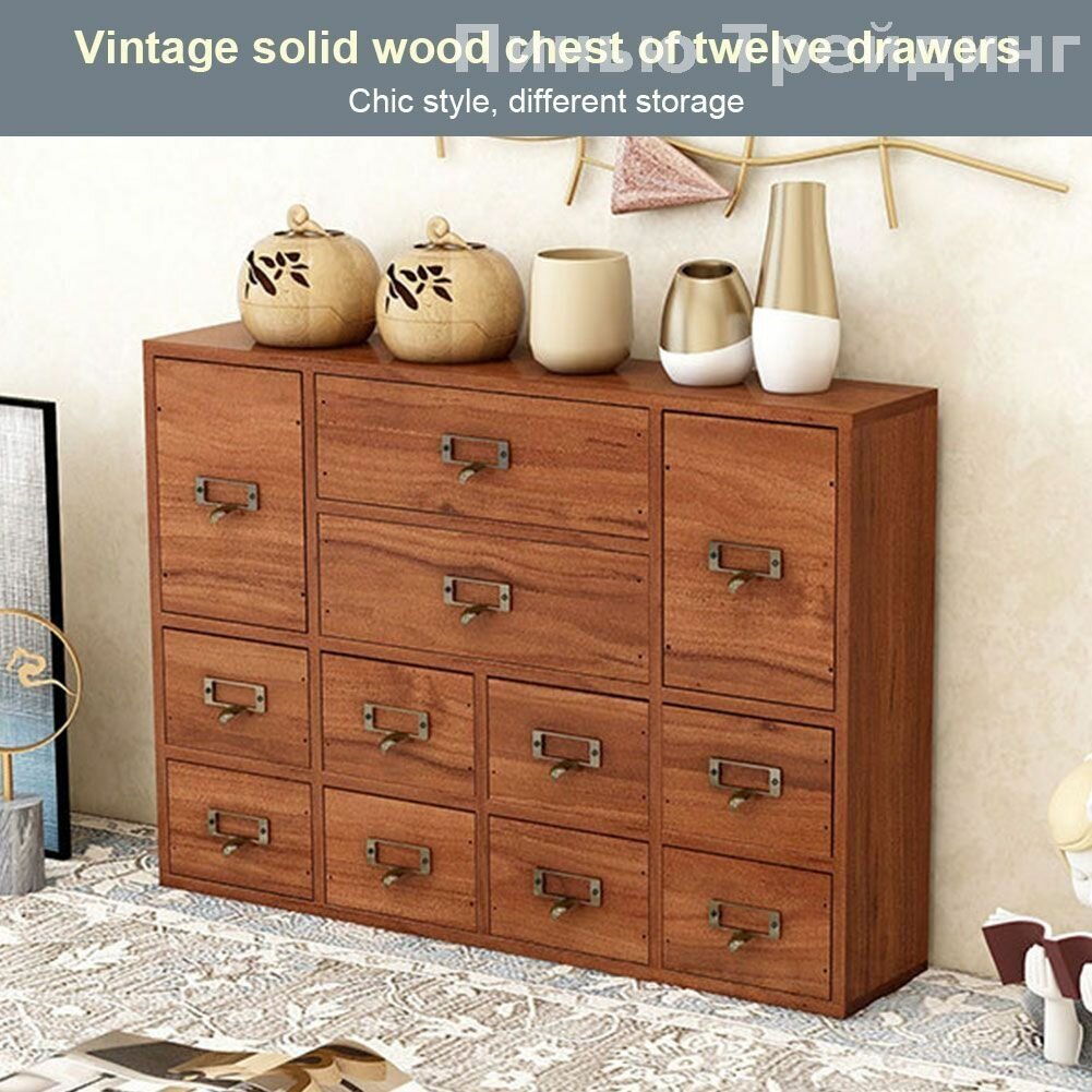 12 ящик деревянный аптекарный шкаф библиотека аталог аталог для домашнего офиса