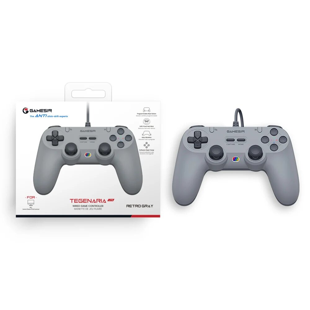 GameSir T3 Lite проводной геймпад grey