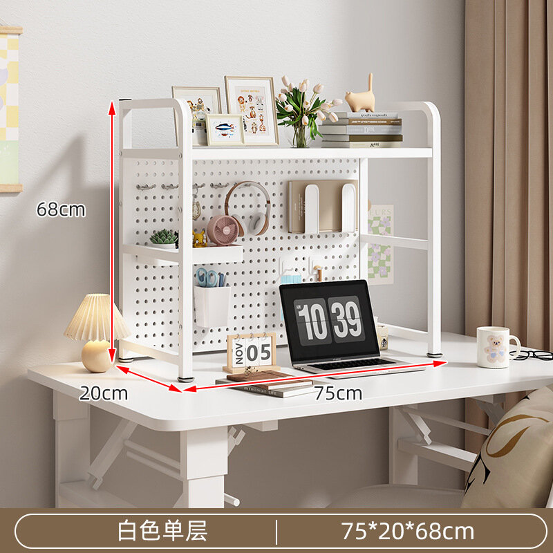 Настольная стойка для хранения, офисный стол, многоярусная книжная полка, железная художественная полка, стол для студентов, компьютерный стол, стеллаж с перфорированной панелью