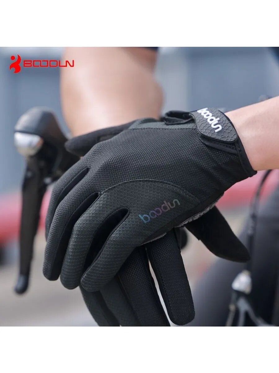 Велосипедные перчатки (амортизация, черные, размер L)