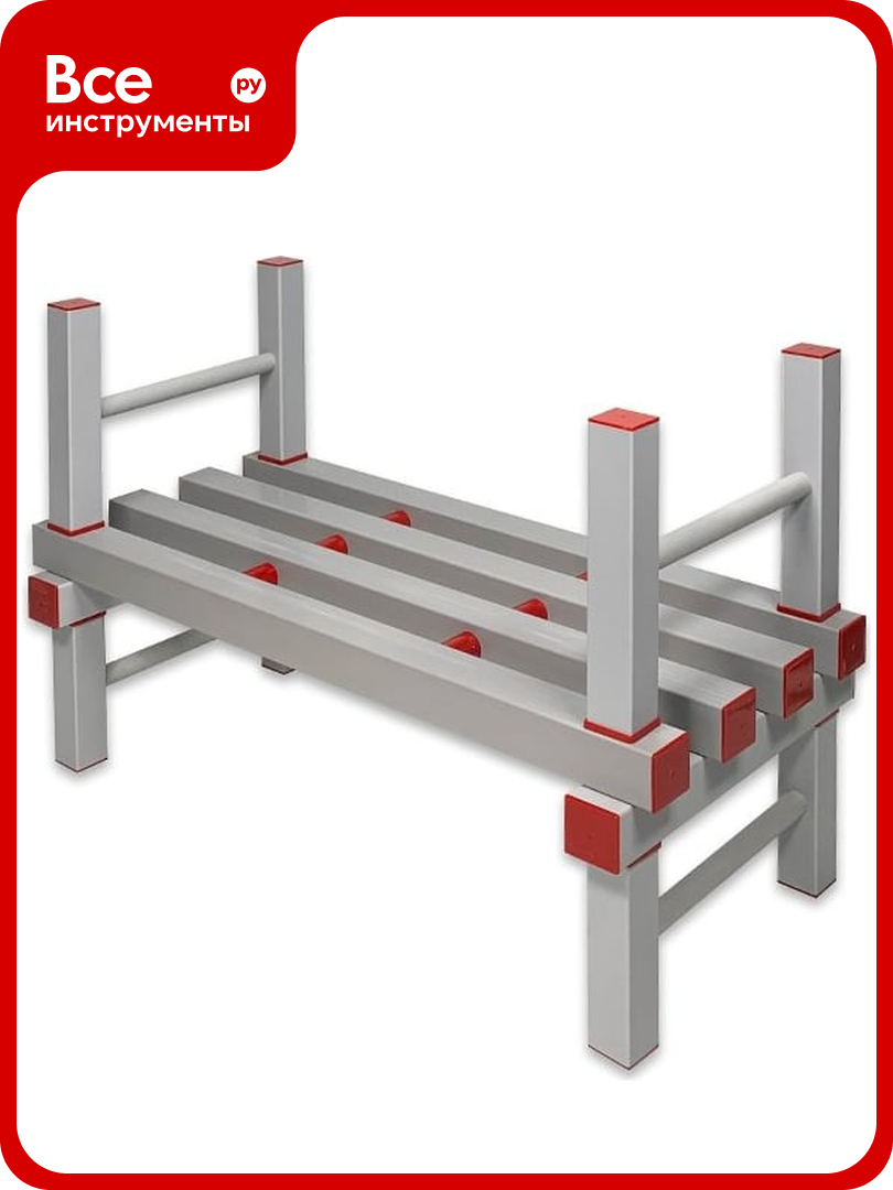 Одноярусный стеллаж Эскар в-70, цвет серый/красный 8534870