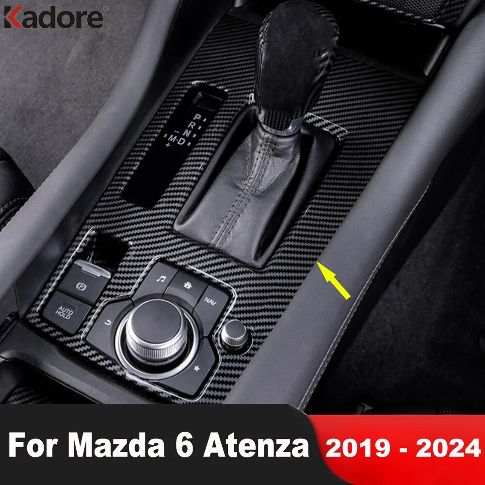 Карбоновая Автомобильная центральная консоль для Mazda 6 Atenza 2019 2020 2021 2022 2023 коробка переключения передач Панель крышка отделка аксессуары для интерьера