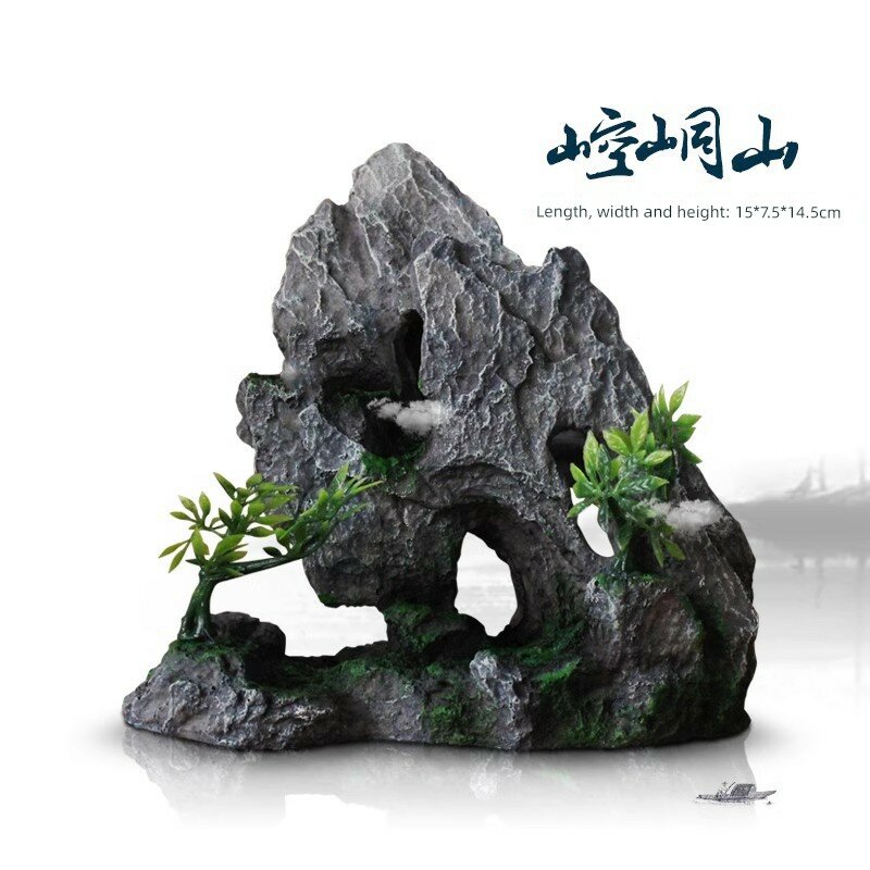 Декор для аквариума: искусственный скалодром, камень «Зеленый дракон», сосна «Добро пожаловать», водные растения,