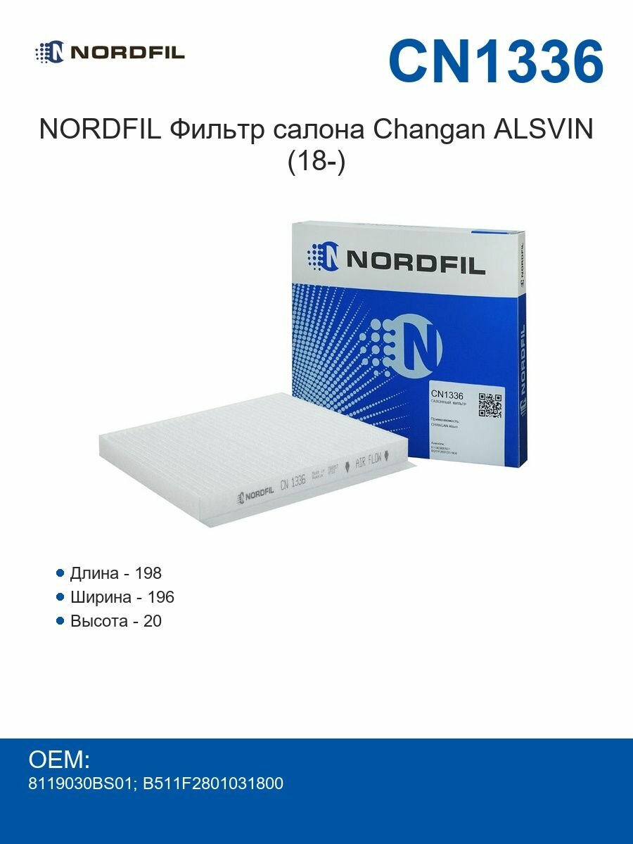 NORDFIL Фильтр салона Changan ALSVIN (18-)
