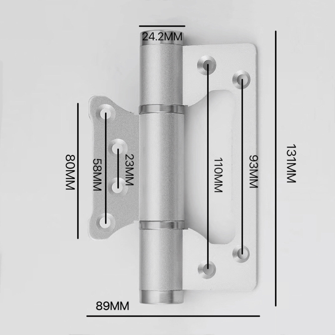 2025 Невидимая дверная петля из алюминиевого сплава, плоская открывающаяся гидравлическая амортизирующая петля, автоматический доводчик двери, многофункциональная 5inch петля