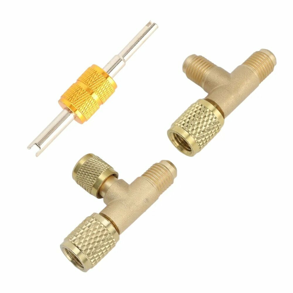 Тройник для R22, R12, R134, соединитель 1/4 SAE, инструмент для заправки и выпуска газа, адаптер для холодильного оборудования