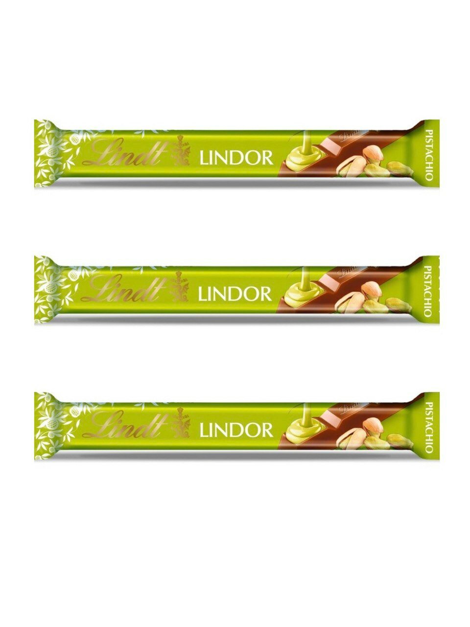 Молочный шоколад Lindt Lindor с фисташковой начинкой, 3х38 гр (Финляндия)