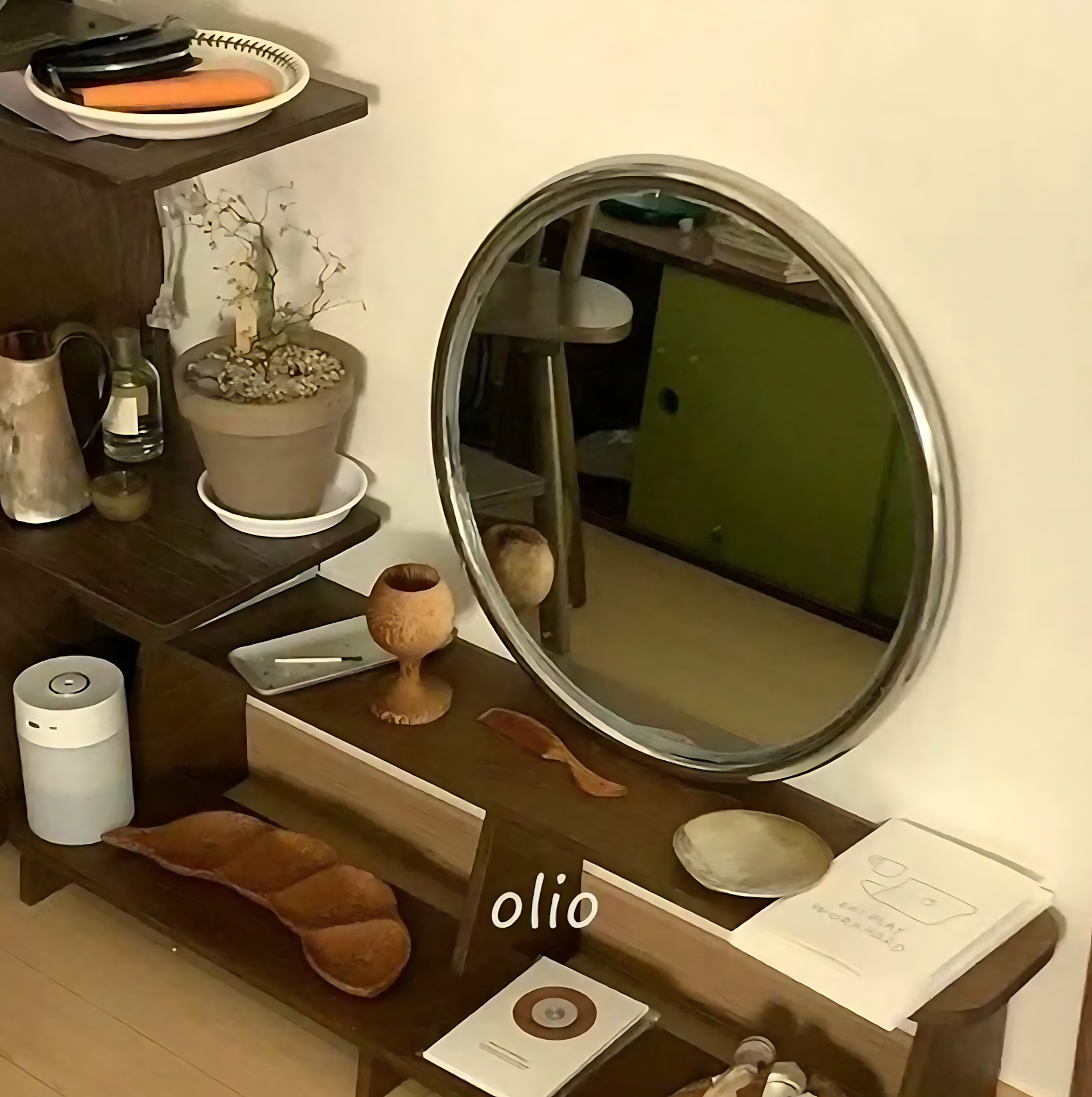 Круглое зеркало для ванной или туалетного столика в стиле минимализм, 60 см x 60 см, 1 шт.