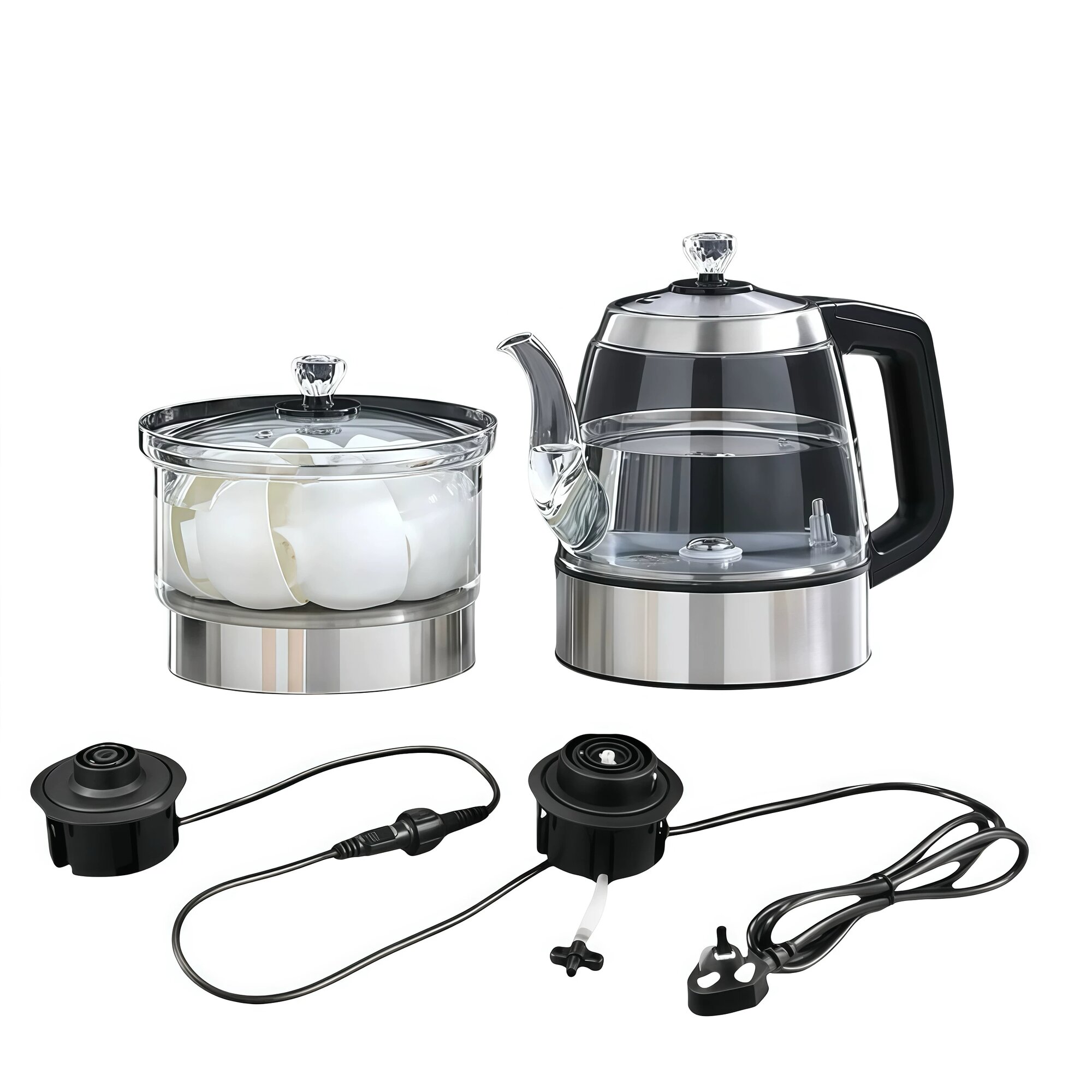 Интеллектуальная полностью автоматическая чайная станция с встроенным стеклянным чайником и автоматической подачей воды