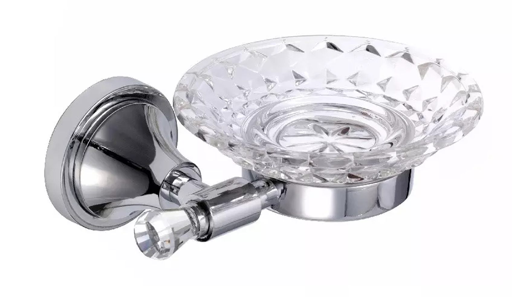 Мыльница Fixsen "Crystal", хромированная, настенная, овальная