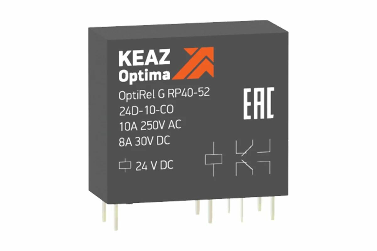 Реле промежуточное OptiRel G RP40-52 10А 12В DC 2ПК КЭАЗ