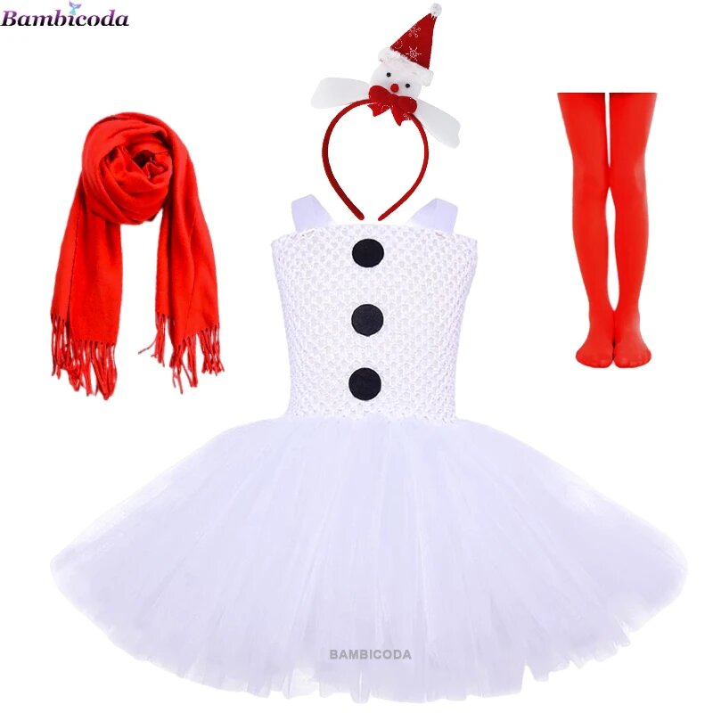Костюм снеговика BAMBICODA для девочек 3-10 лет M(4-5Y), a3